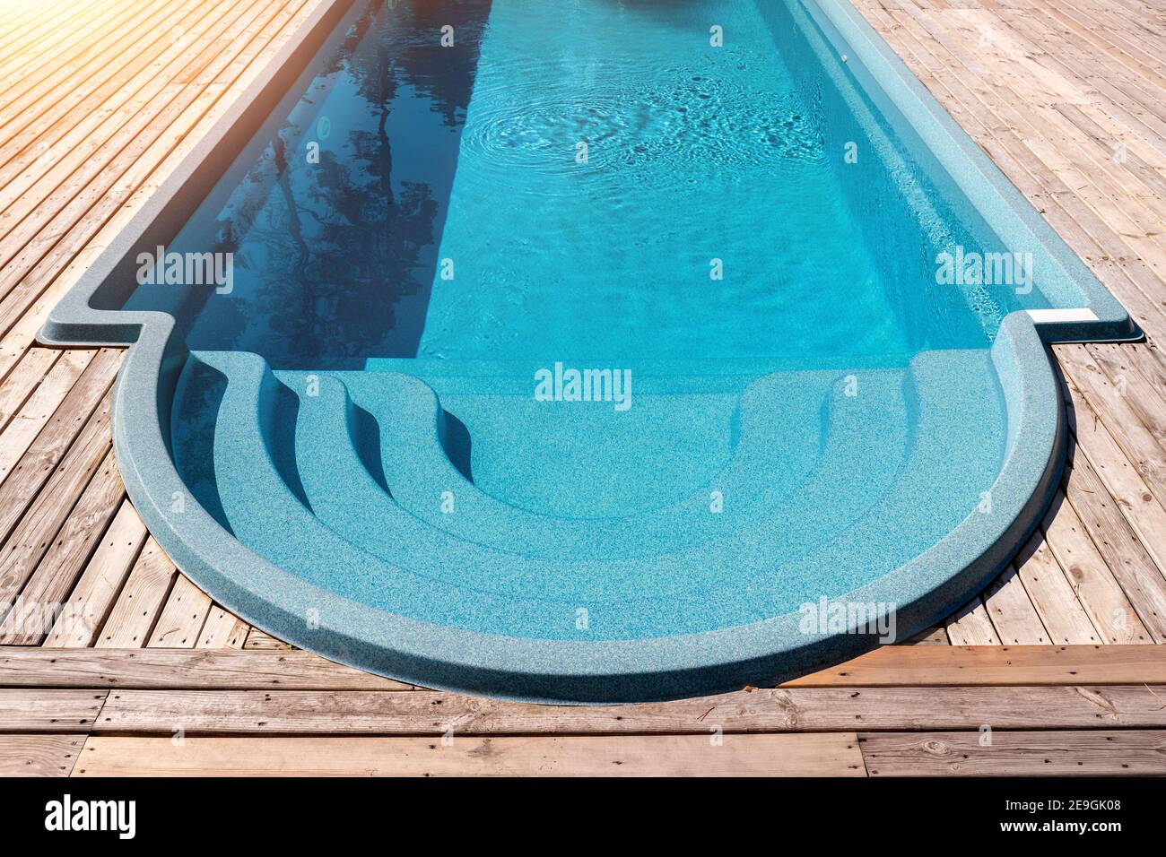 New modern fiberglass plastic swimming pool entrance step with clean ...