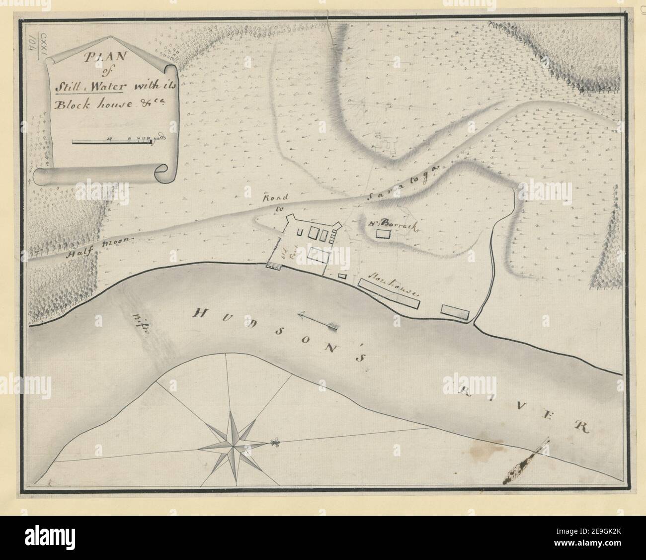 PLAN of Still Water with its Block house & c c. Map information: Title ...
