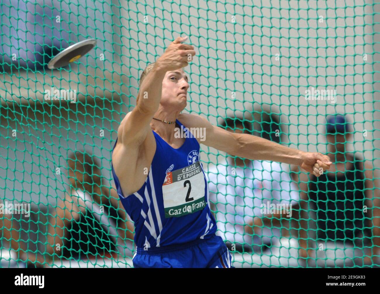 France's Guillaume Barras competes on discus decathlon during the ...