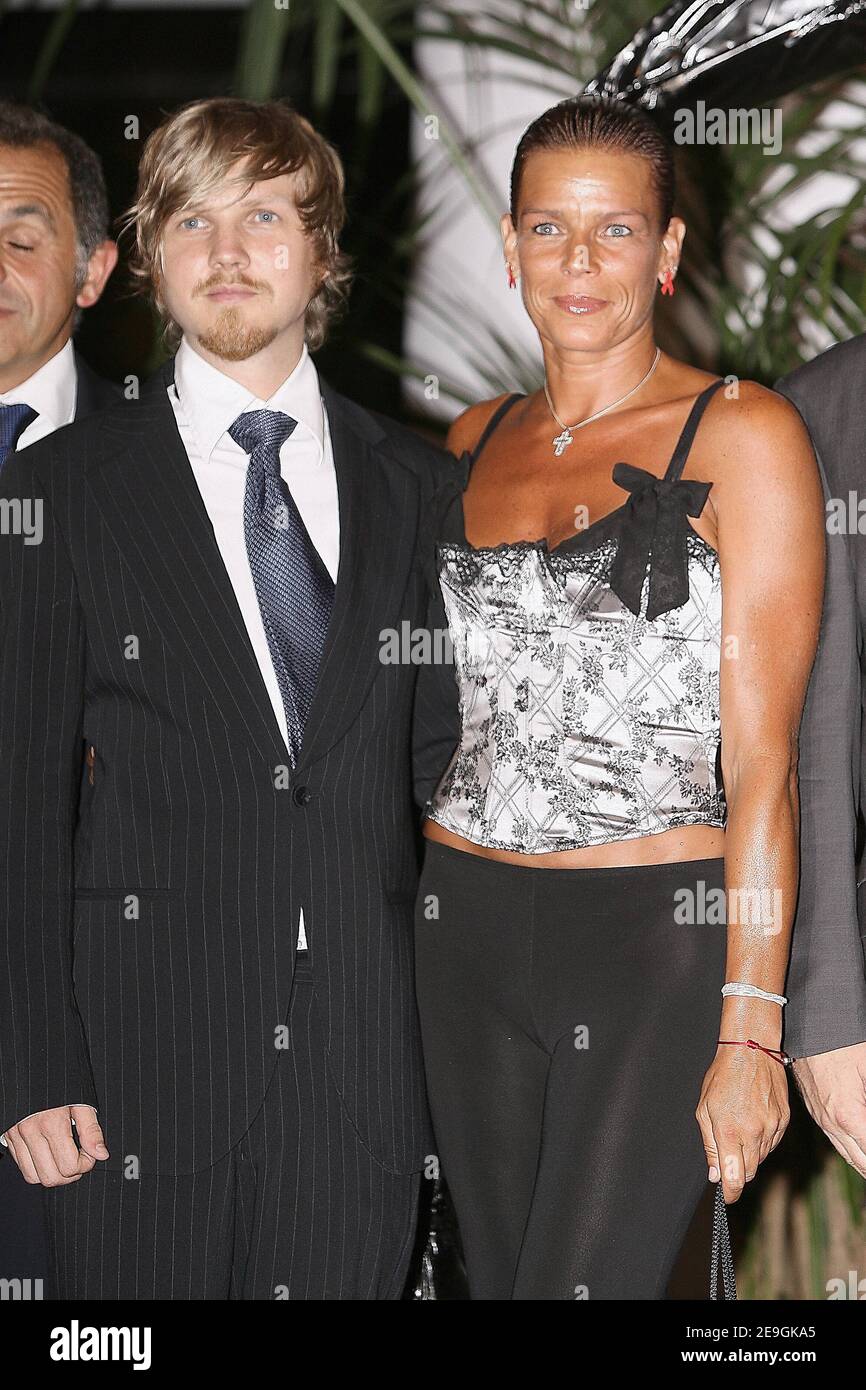 Benoit Poher, Kyo singer and Princess Stephanie of Monaco arrive at the ...