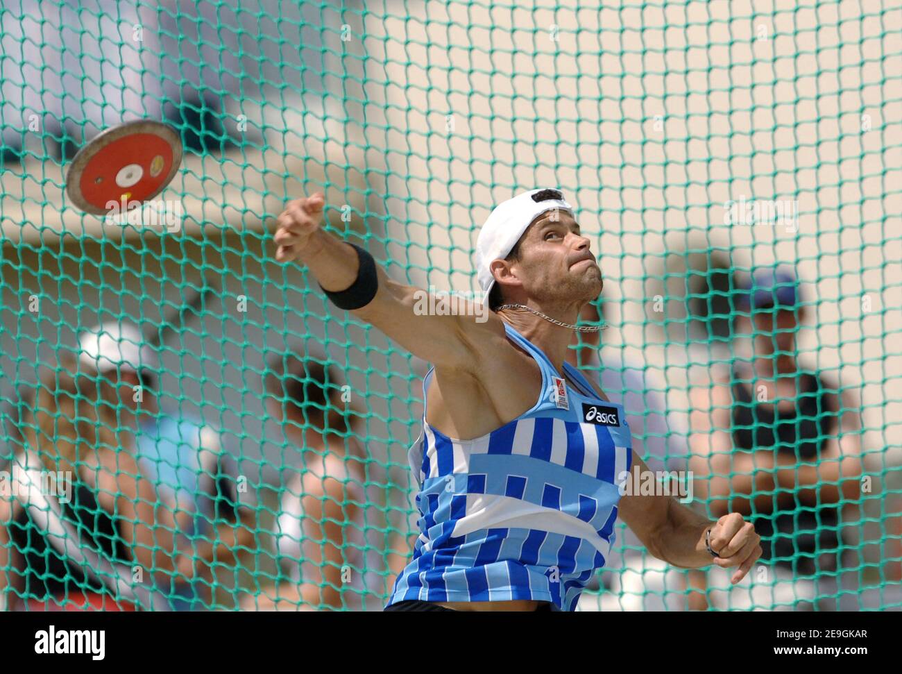 France's Laurent Hernu competes on discus decathlon during the French ...