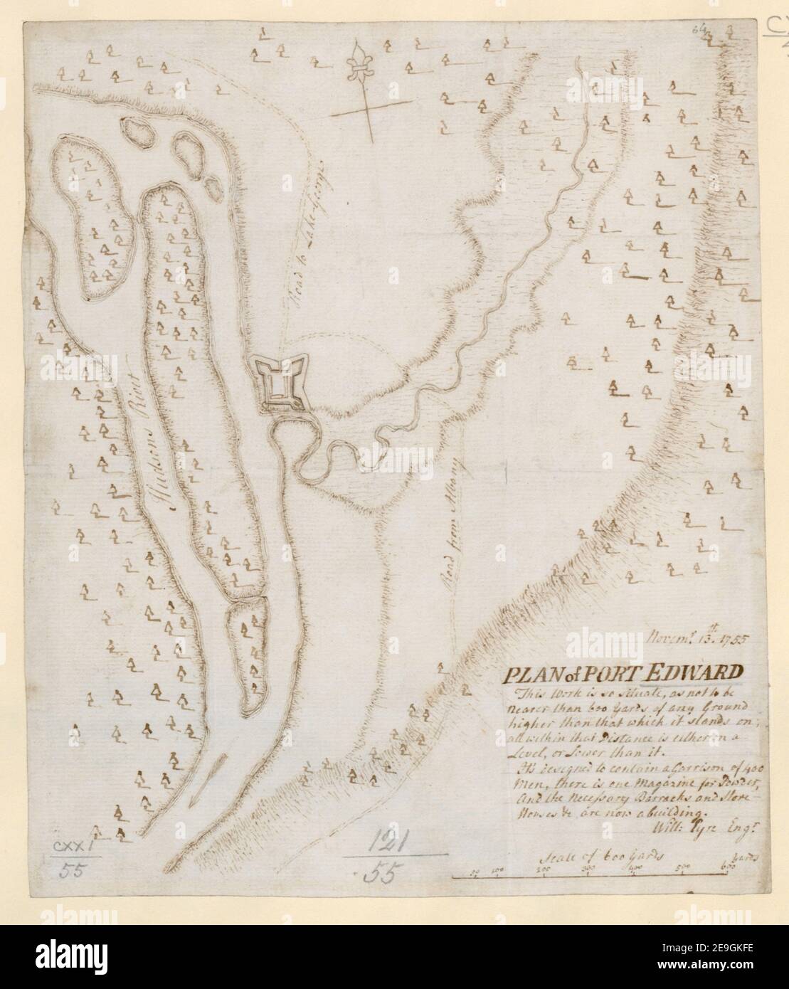 PLAN of FORT EDWARD Author Eyre, William 121.55. Place of publication ...
