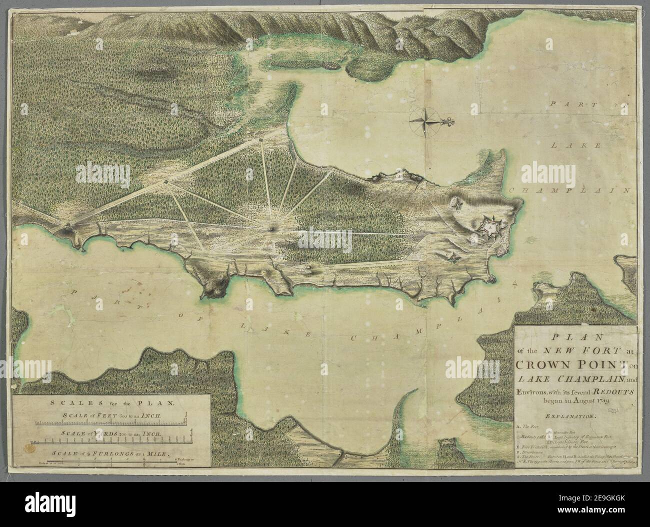 Lake george lake champlain map hi-res stock photography and images - Alamy