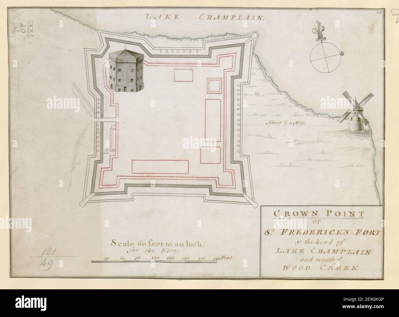 CROWN POINT or ST. FREDERICK'S FORT at the head of LAKE CHAMPLAIN and ...