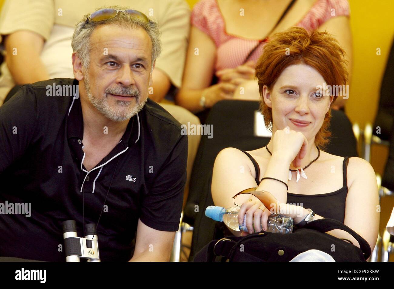 French actor Francis Perrin and his wife caroline Berg attend the final ...
