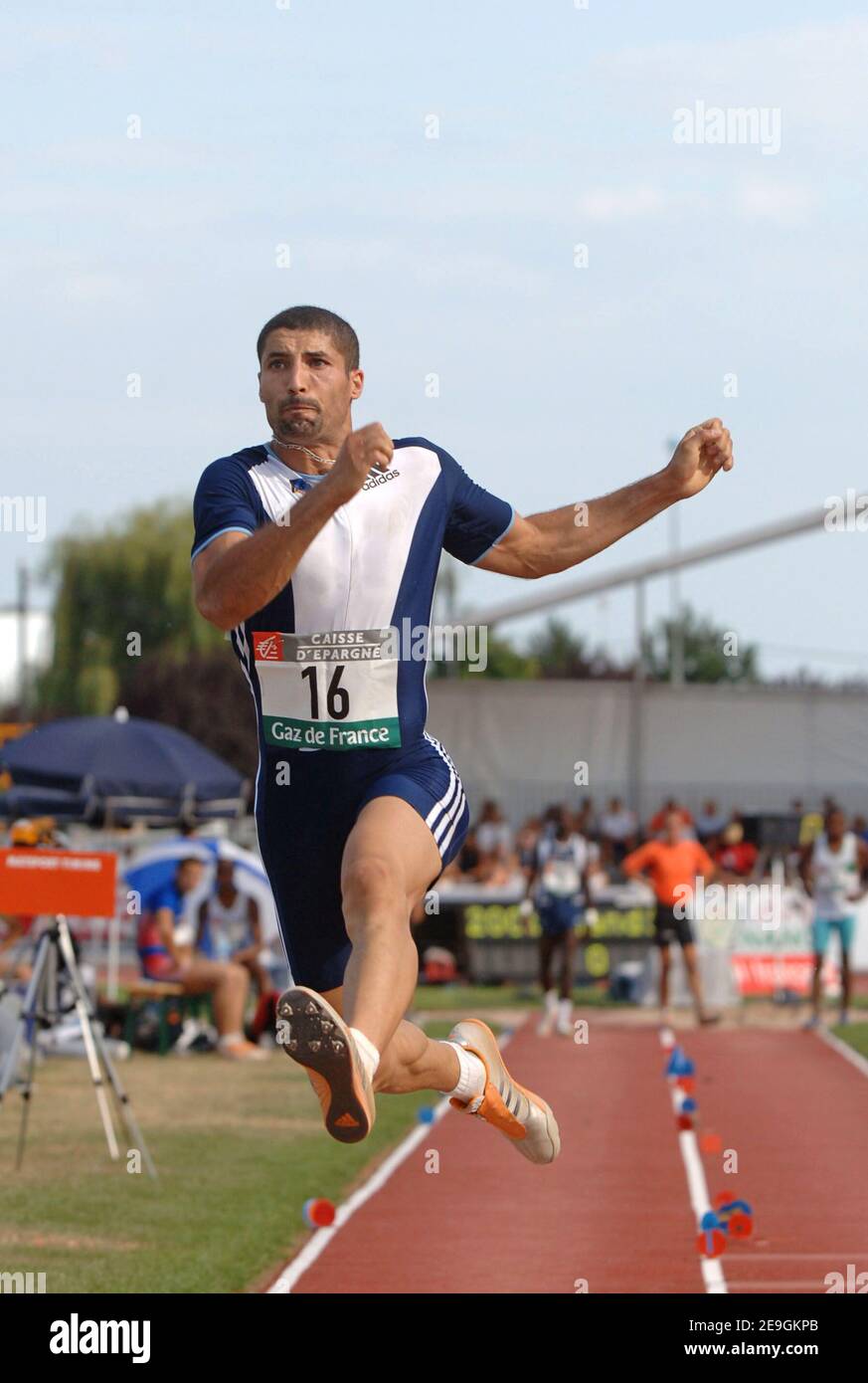 France's Salim Sdiri performes on long jump men during the French track ...