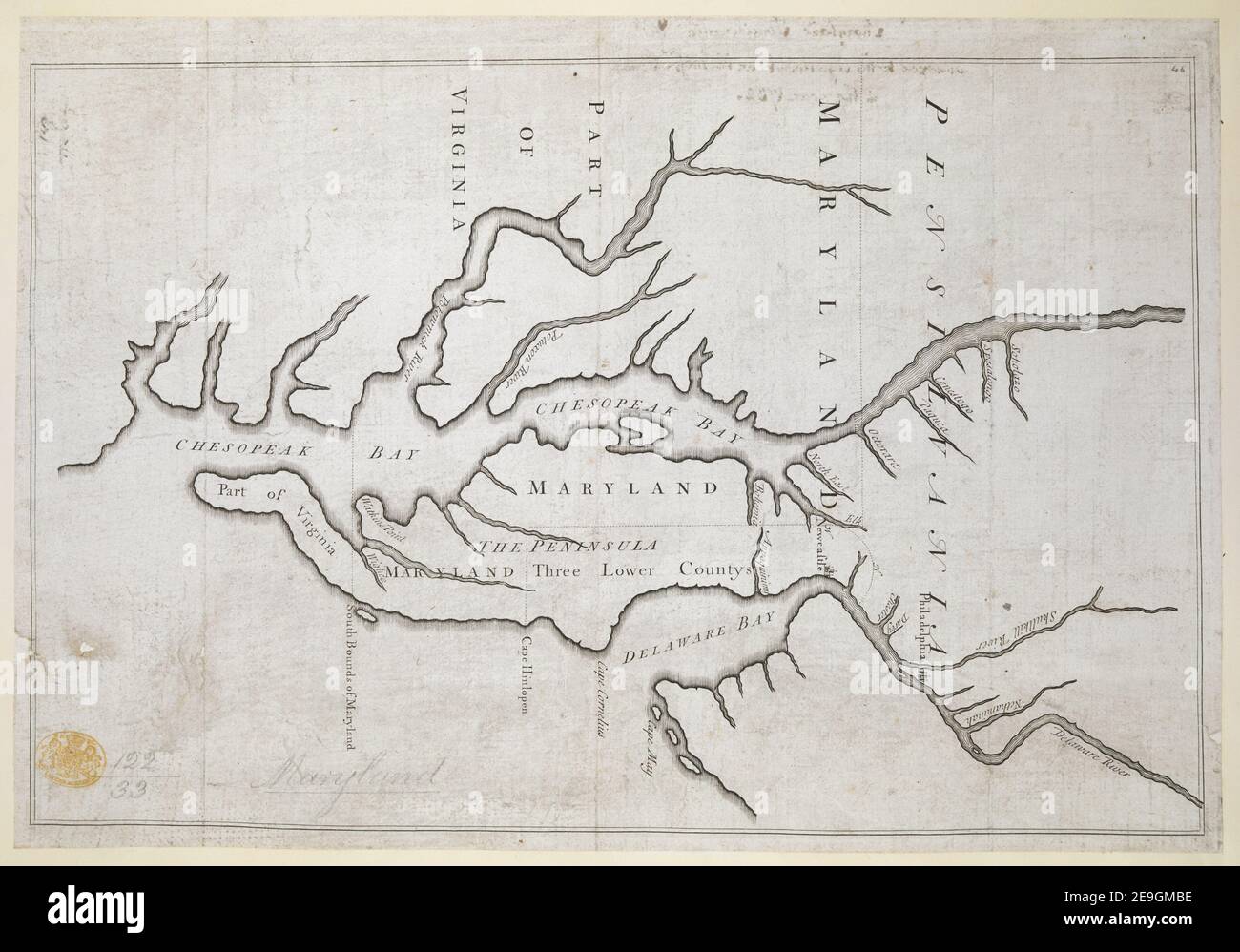 Map of pennsylvania and maryland hi-res stock photography and images ...