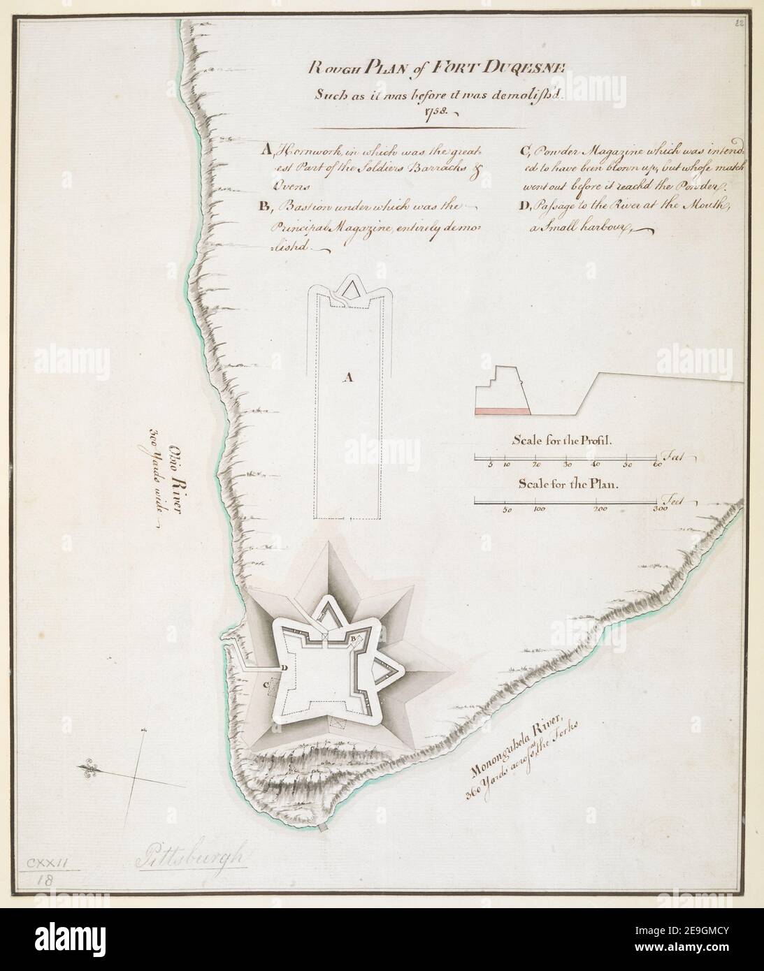 Rough PLAN of FORT DUQUESNE such as it was before it was demolish'd ...