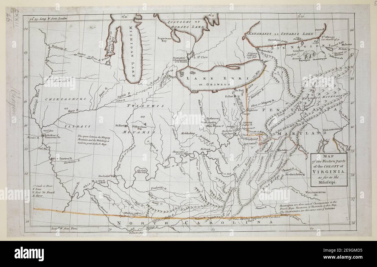 Virginia colony map hi-res stock photography and images - Alamy