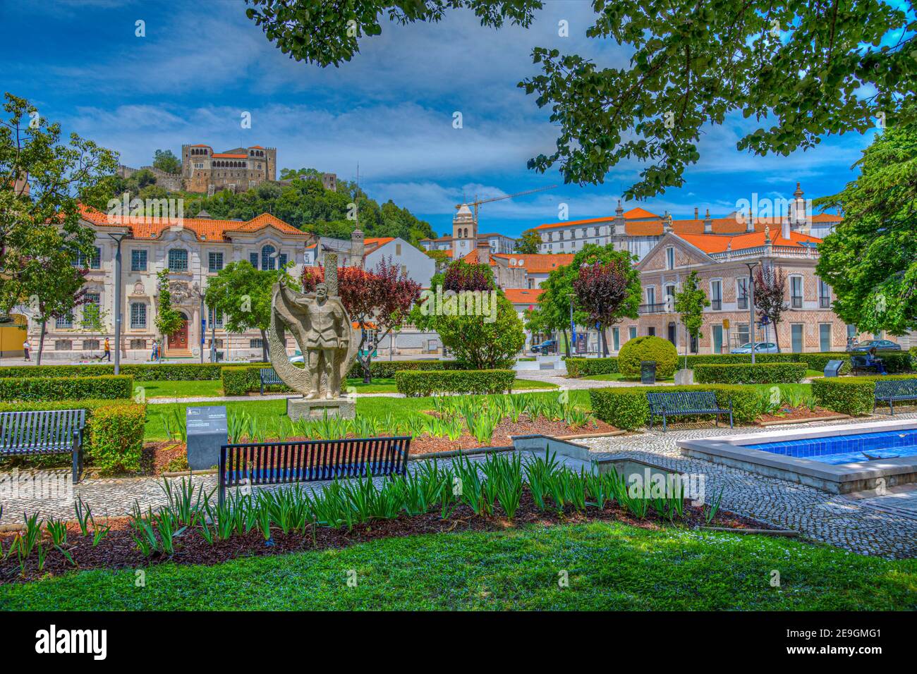 Leiria castle overlooking the old town, Portugal Stock Photo - Alamy