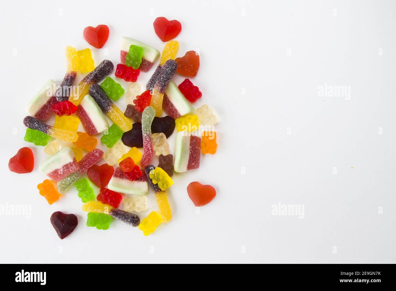 Top view shot of a gummy pile on an isolated white surface Stock Photo ...