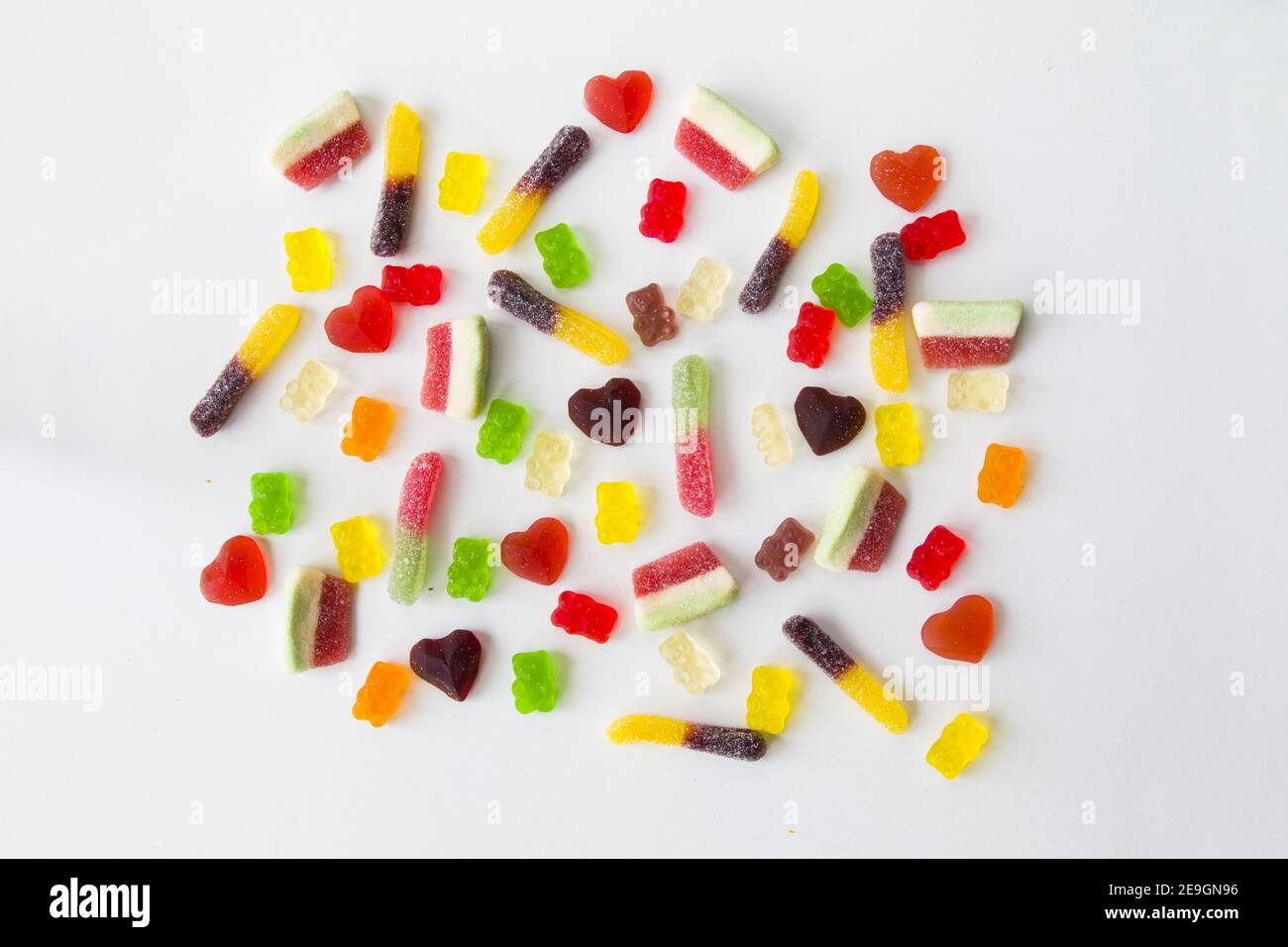 Top view shot of a gummy pile on an isolated white surface Stock Photo ...