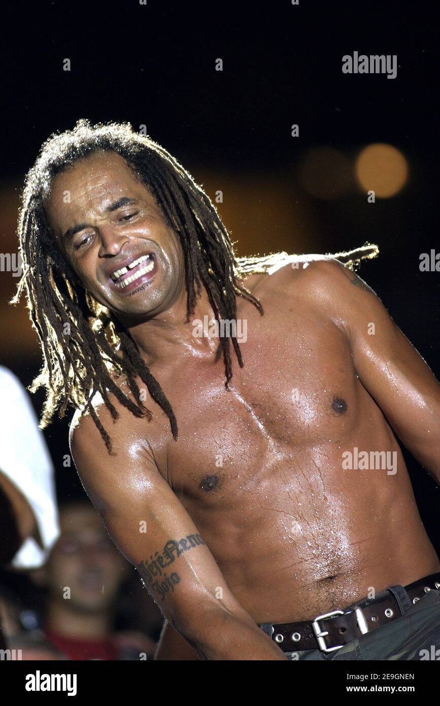 French singer and former tennis player Yannick Noah performs live ...