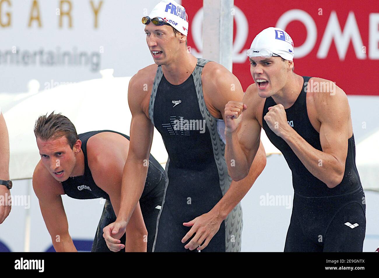 France's team with Amaury Leveaux, Fabien Gilot, Alain Bernard and ...