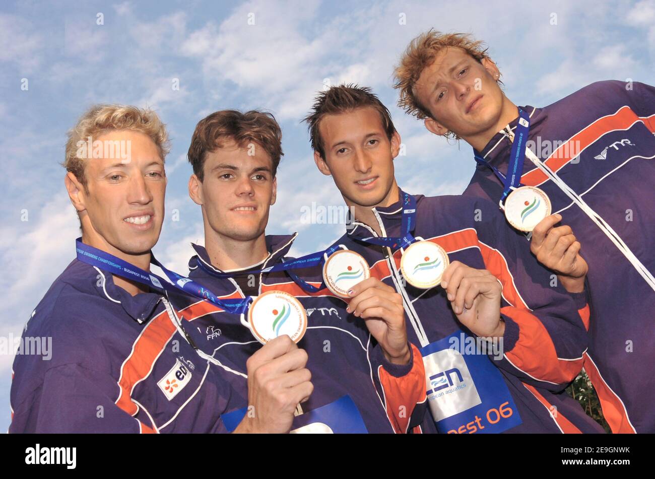 France's team with Amaury Leveaux, Fabien Gilot, Alain Bernard and ...