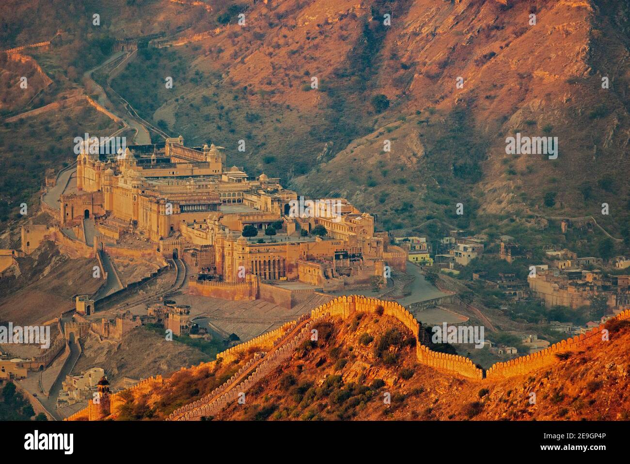 India Jaipur Amer, or Amber Fort Aerial View Stock Photo - Alamy