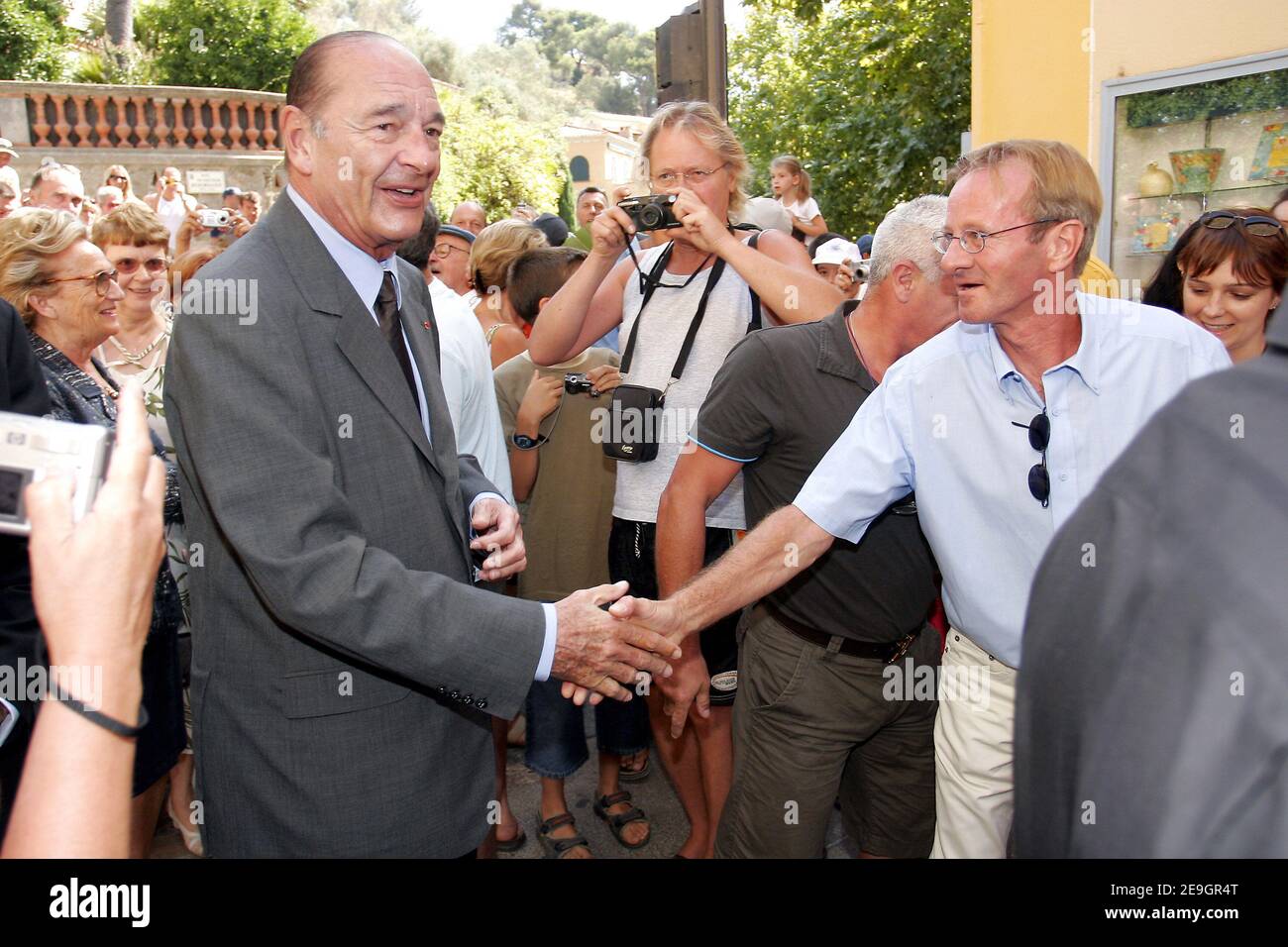 France's President Jacques Chirac and his wife Bernadette Chirac attend ...