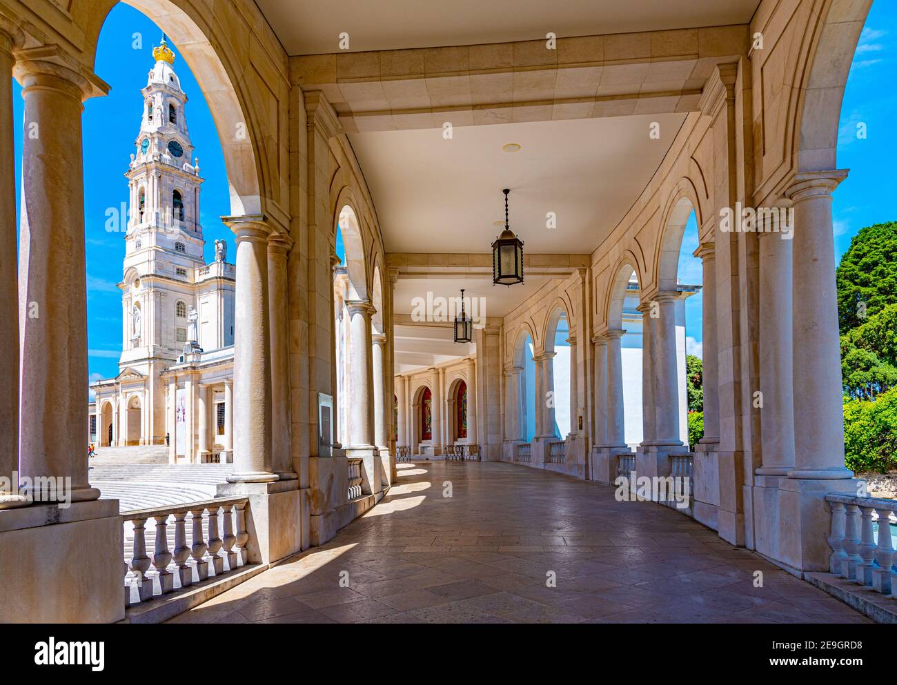 Arcade of the famous sanctuary of Fatima in Portugal Stock Photo - Alamy