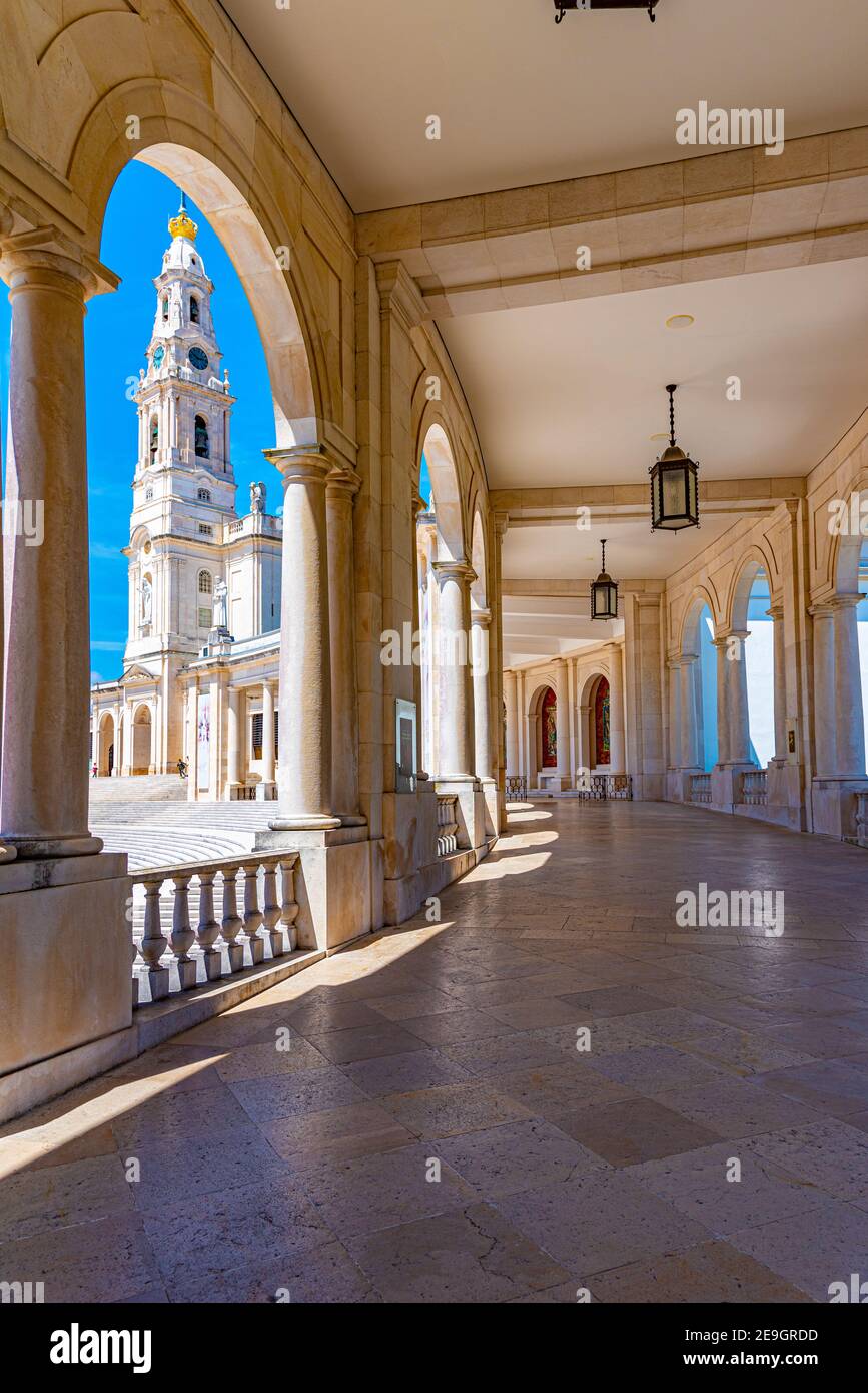 Arcade of the famous sanctuary of Fatima in Portugal Stock Photo - Alamy