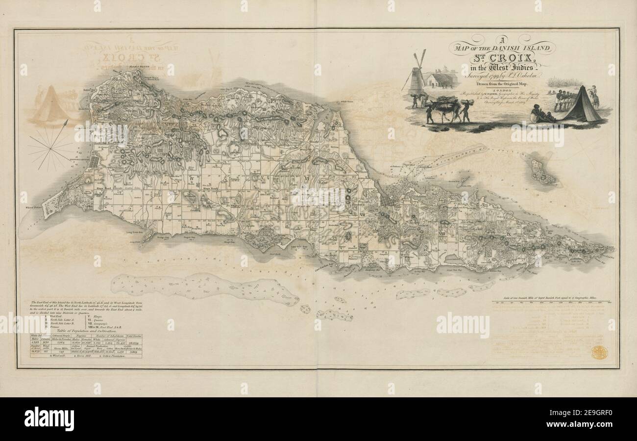 A MAP OF THE DANISH ISLAND ST. CROIX, in the West Indies Author Oxholm ...