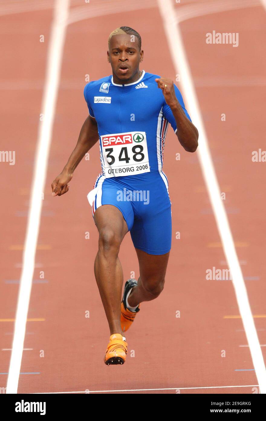 France's Dimitri Demoniere competes on 100 meters men heat during the ...