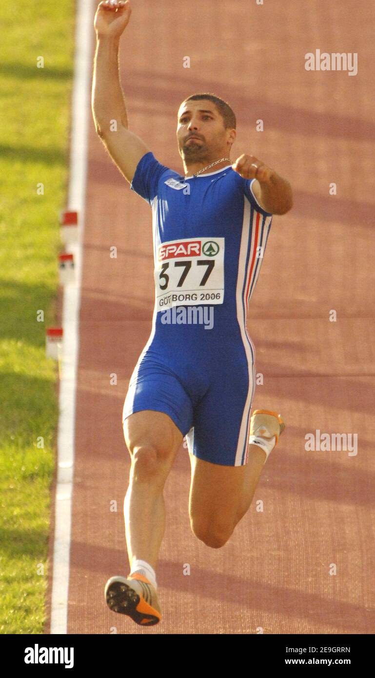 France's Salim Sdiri competes on men long jump during the 2006 European ...