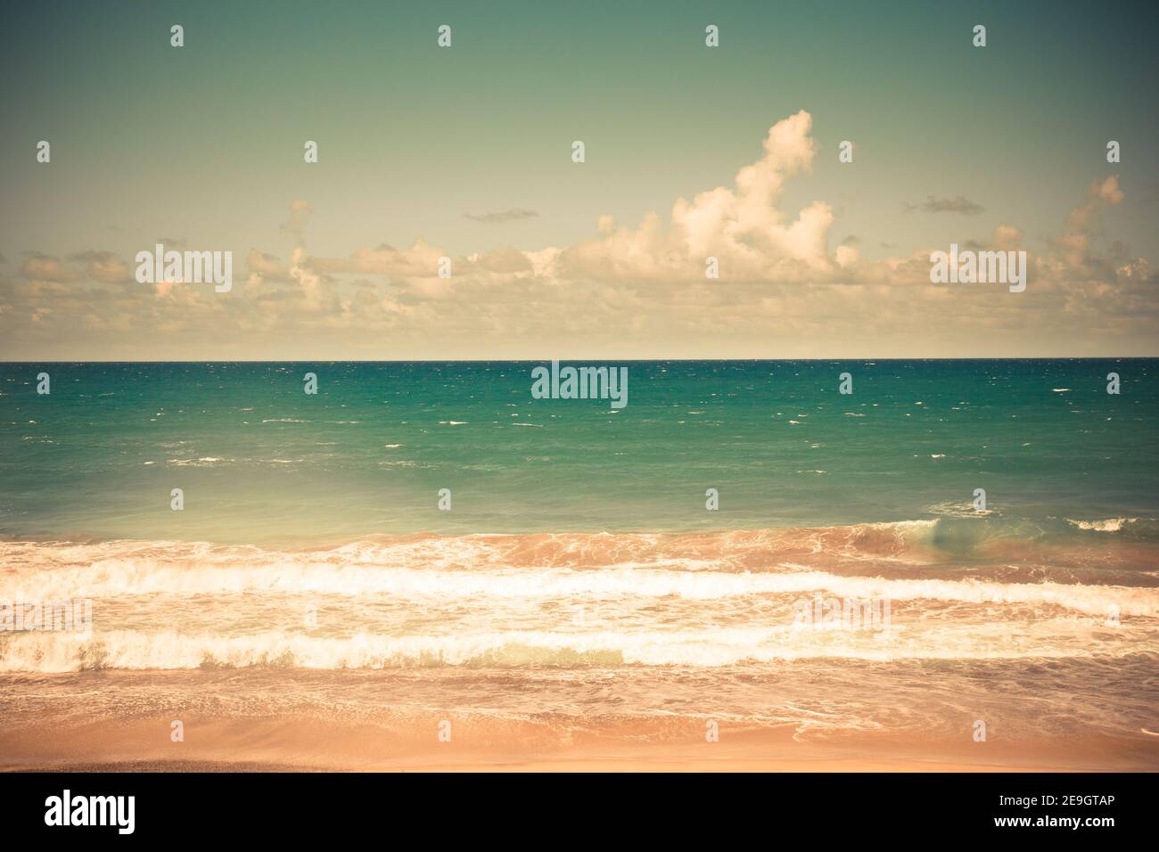 Beautiful seascape with ocean on a sunny day along northern coast of ...