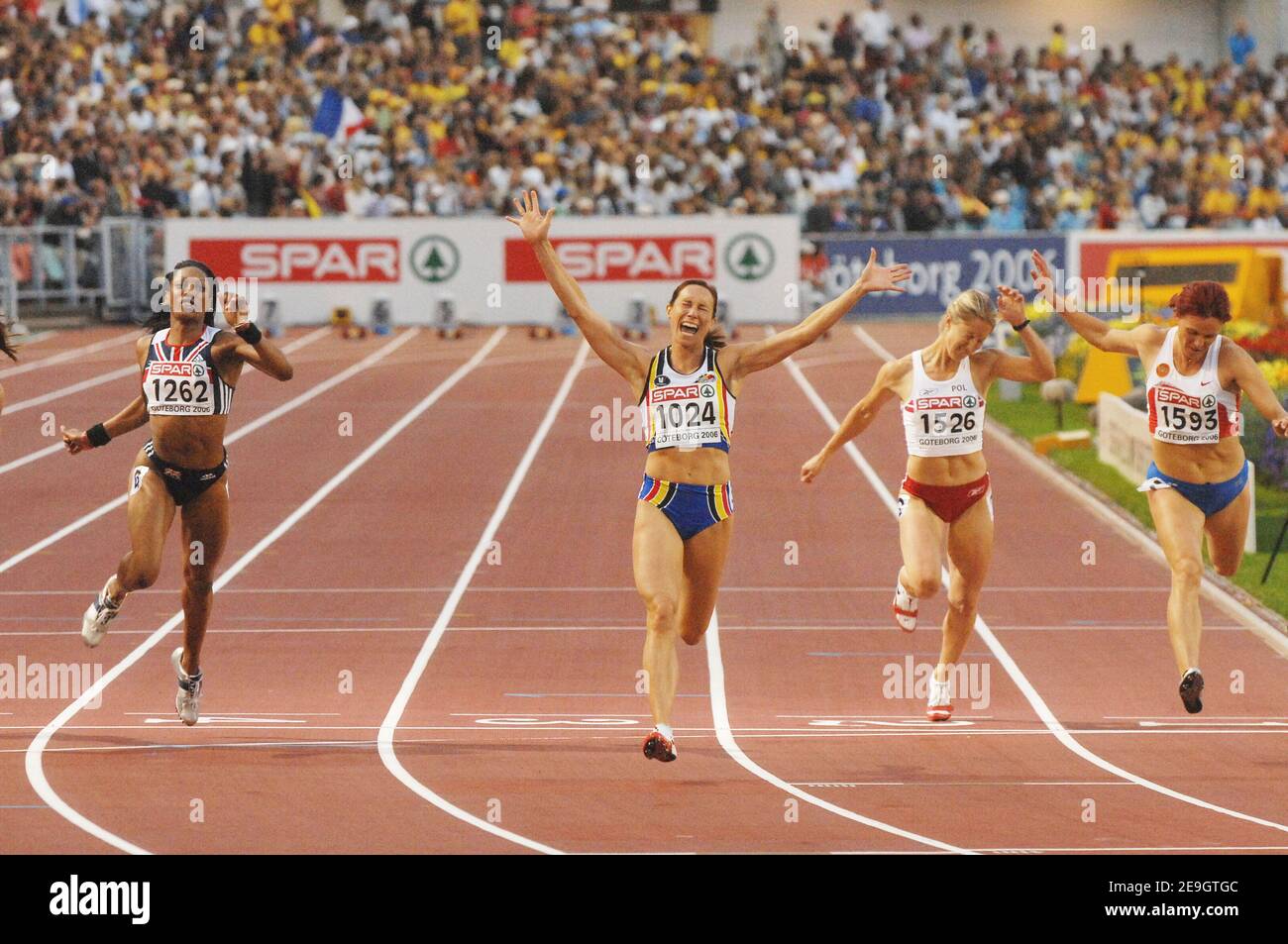 Belgium's Kim Gevaert performs on 100 meters final during the European ...