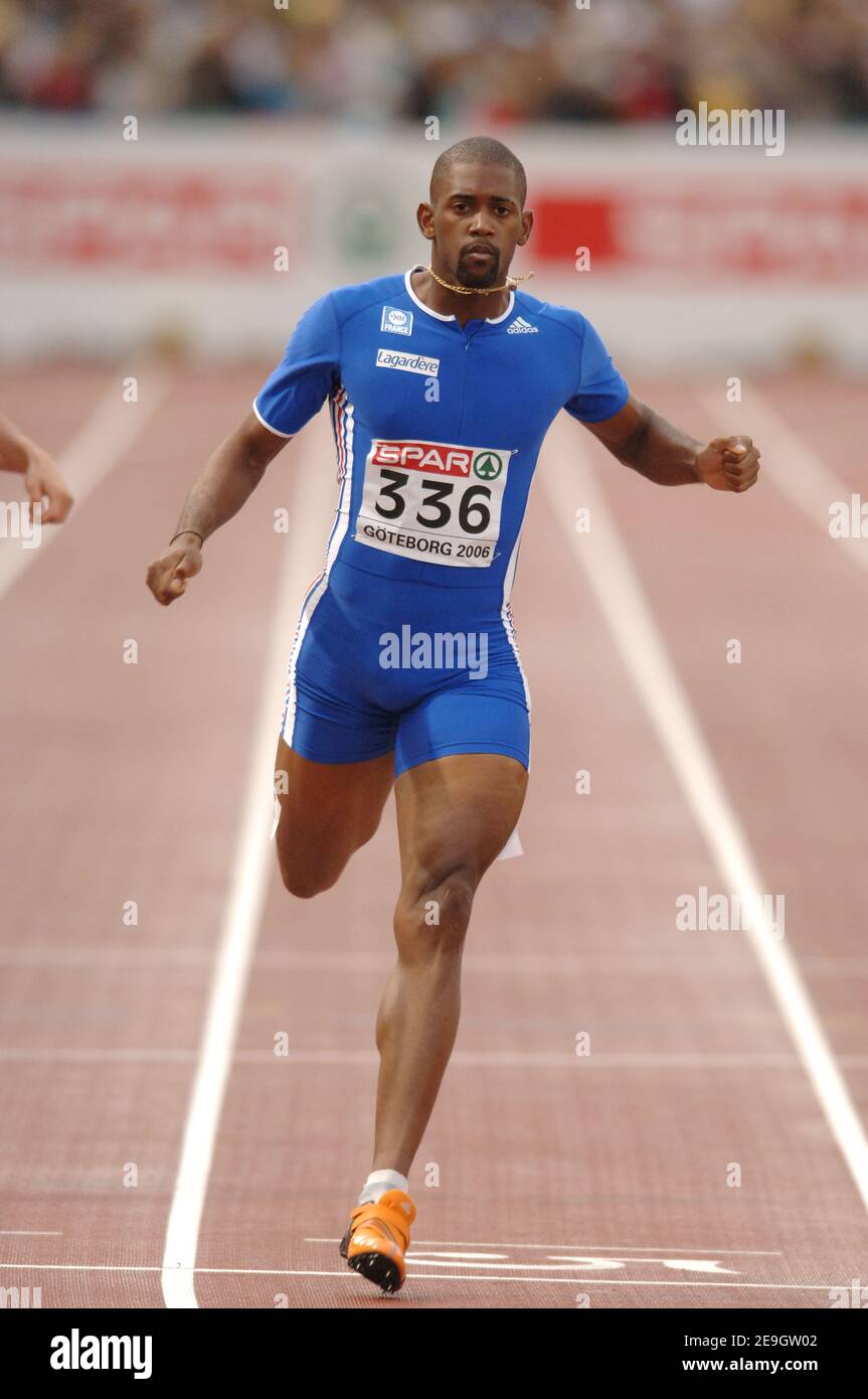 France's David Alerte competes on 200 meters men semi-final during the ...