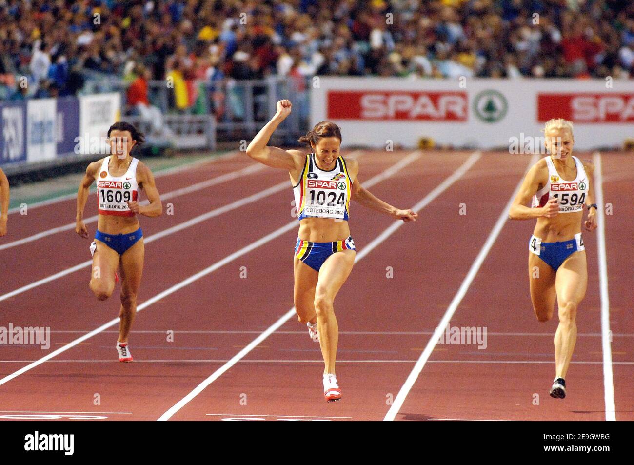 Belgium's Kim Gevaert performes on 200 meters women finale during the ...