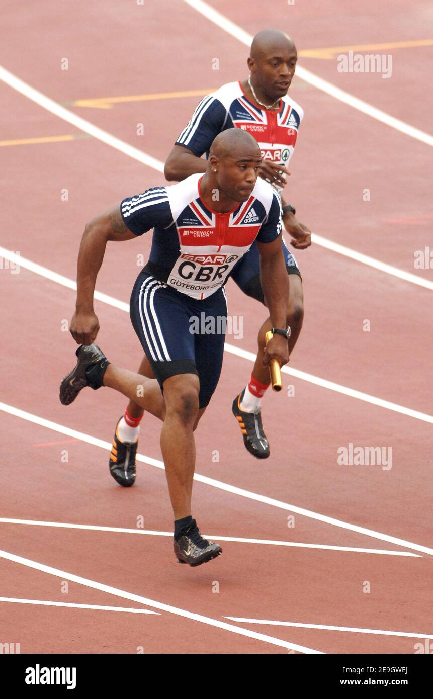 Great Britain's Mark Lewis-Francis competes in the men's 4x100 Relay ...