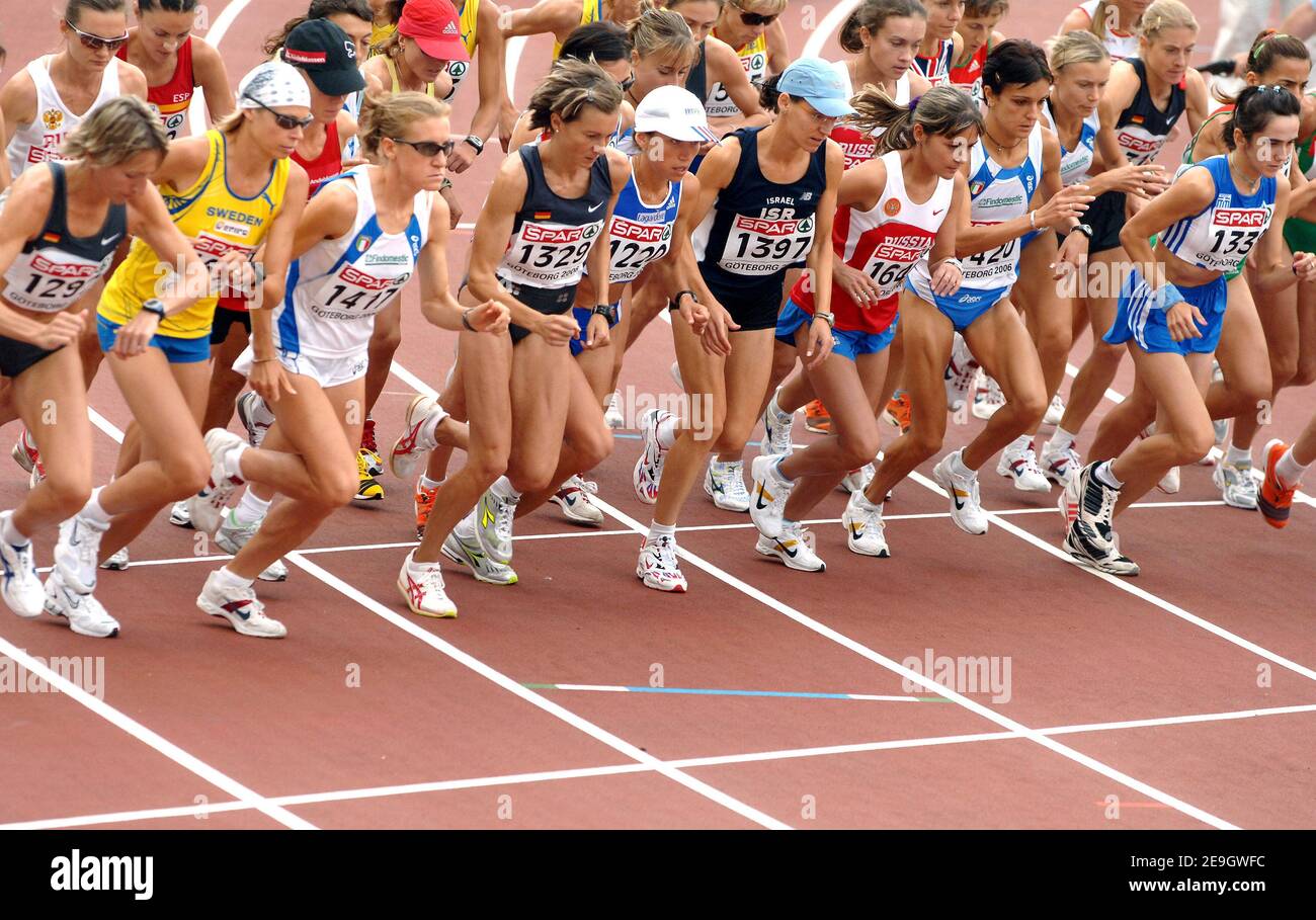 Start during the Women's Marathon at the European Track and Field ...