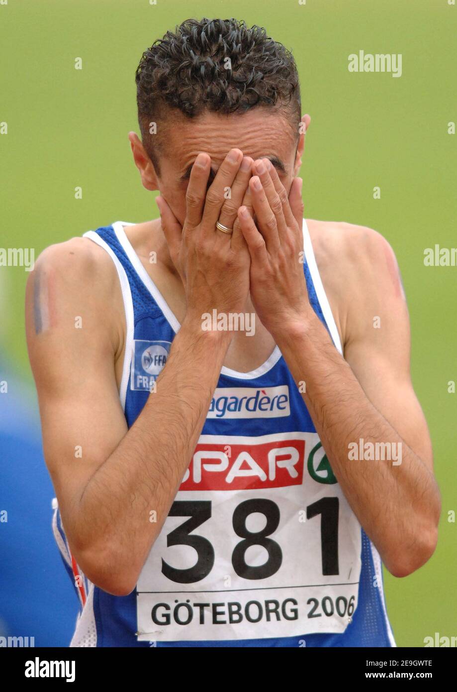 France's Khalid Zoubaa competes on 5000 meters final during the ...