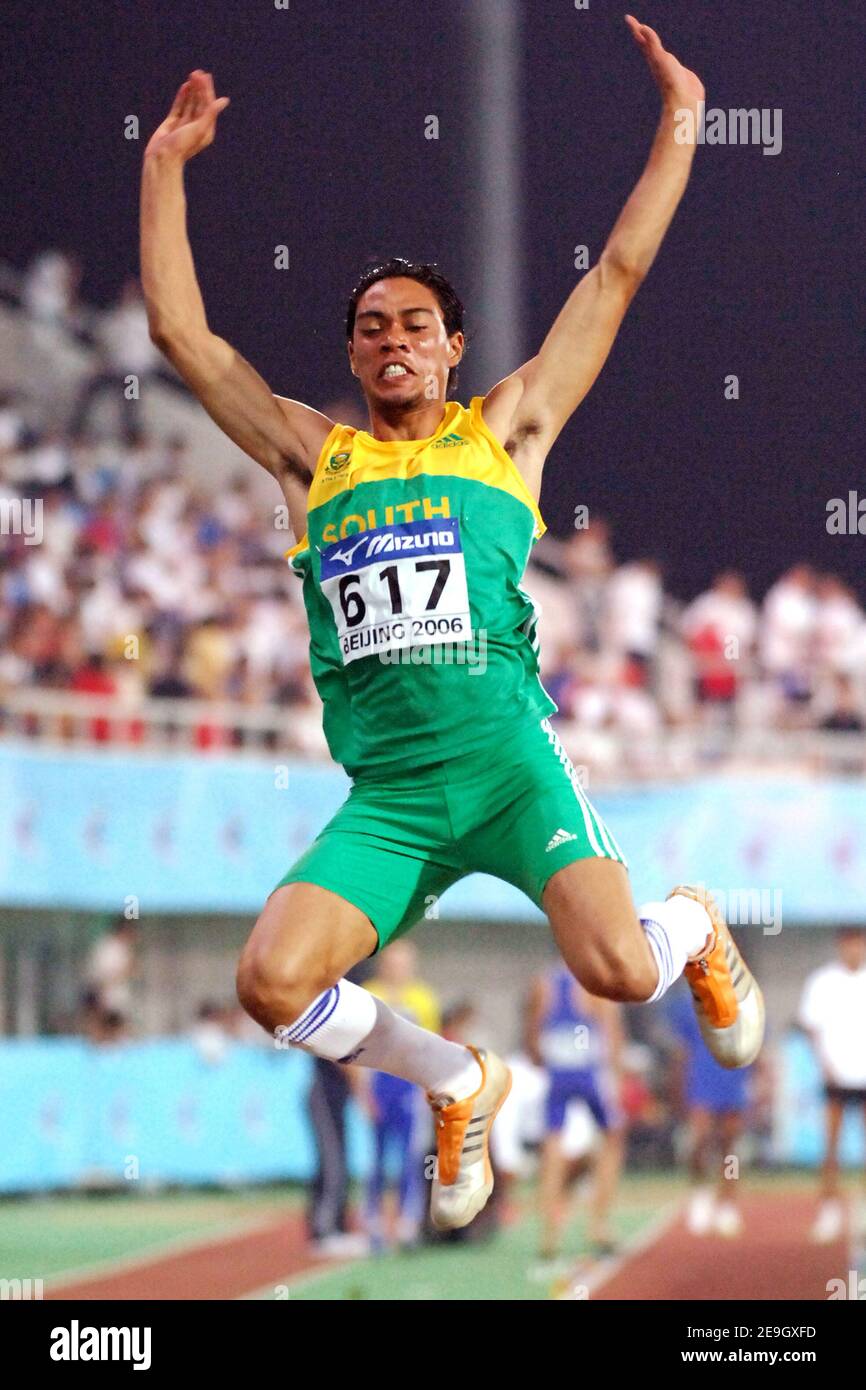 South Africa's Keenan Watson competes on men's long jump final during ...