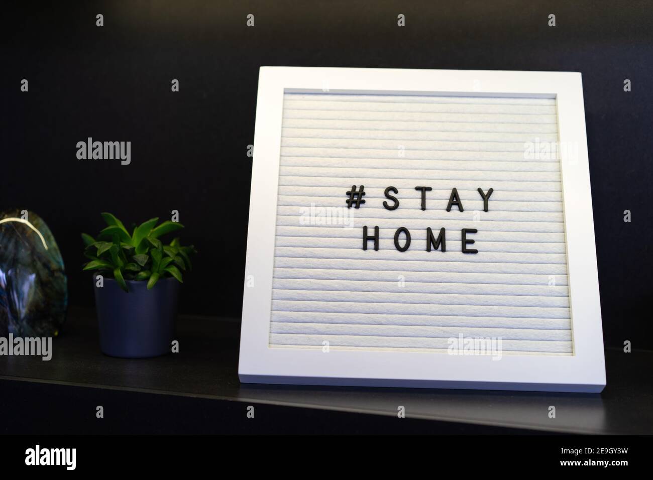 COVID-19 Coronavirus "STAY HOME" viral social media message sign with ...