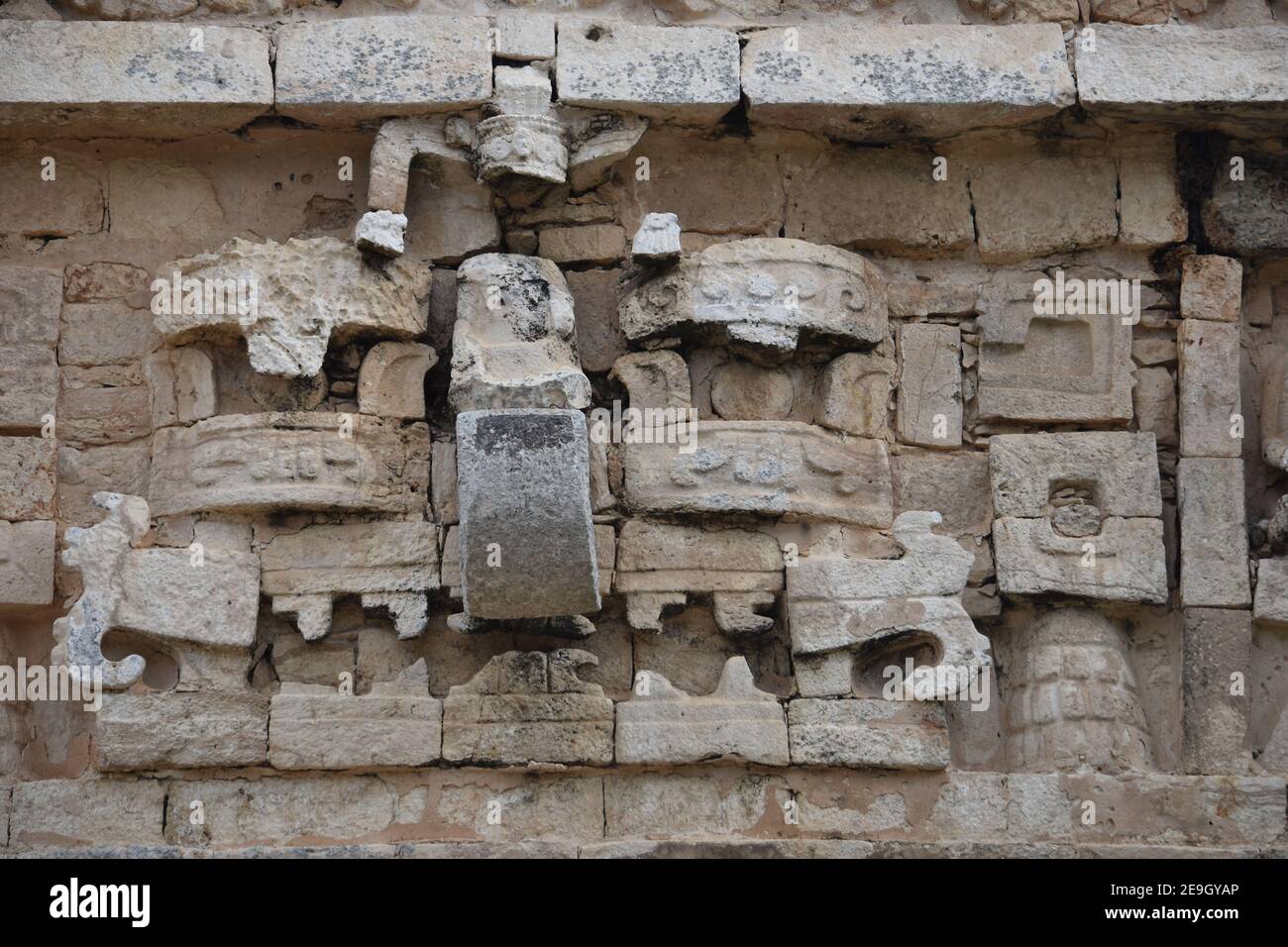Carving of Maya god from the House of Mysterious Writing Akab Dzib ...