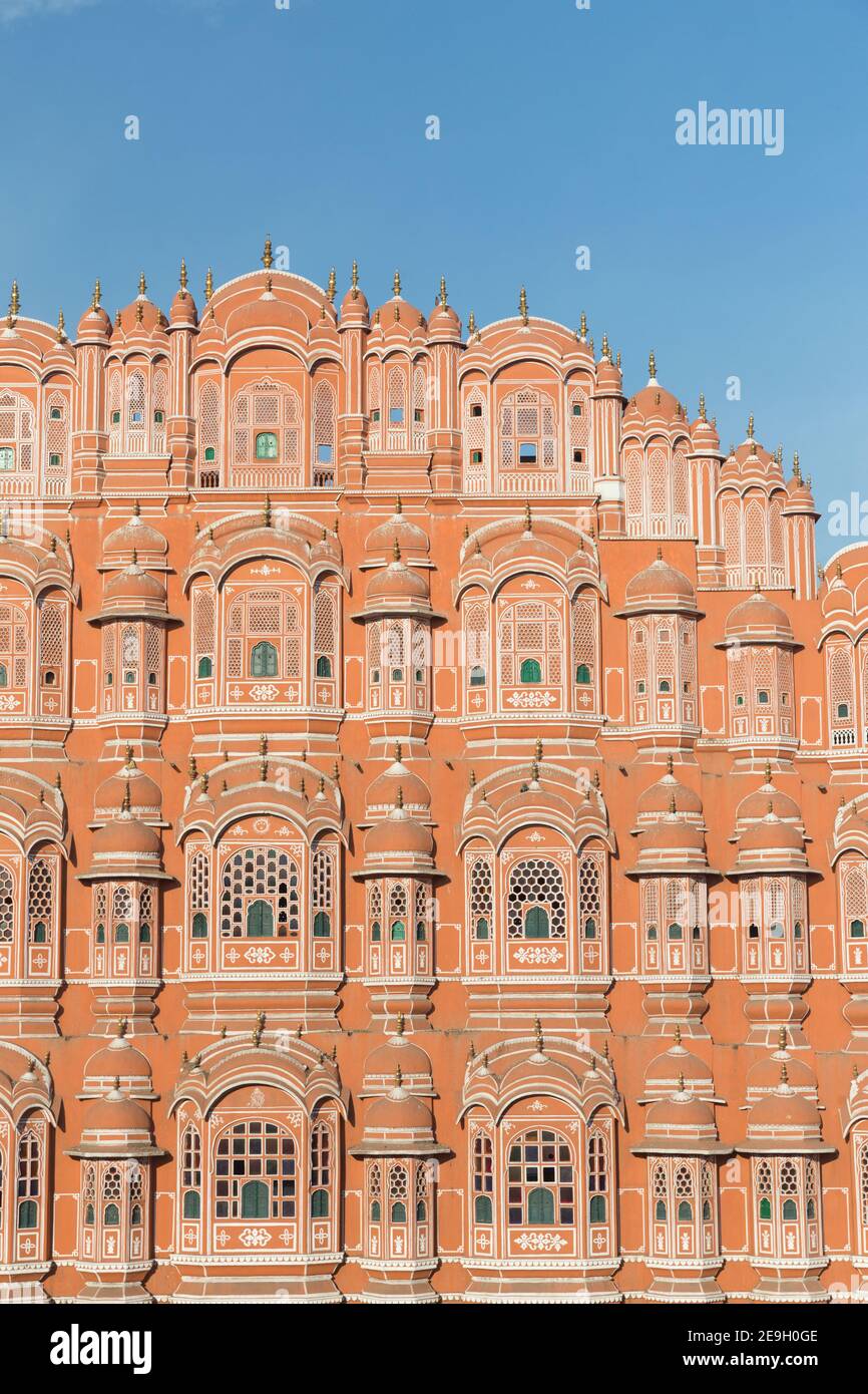 India Jaipur Hawa Mahal, or Palace of Winds Front Facade Stock Photo ...