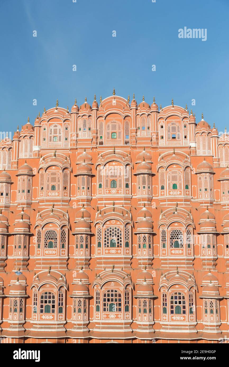 India Jaipur Hawa Mahal, or Palace of Winds Front Facade Stock Photo ...