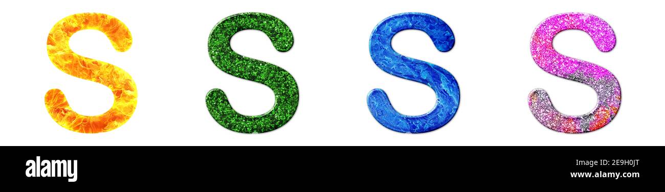 Isolated illustration of four "S" letters composed of colorful vibrant ...