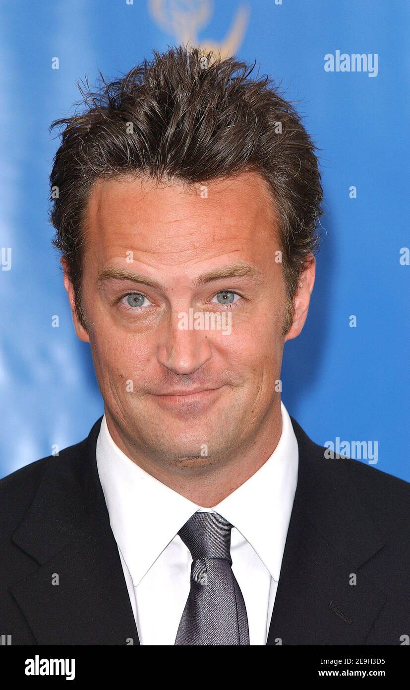 Matthew Perry poses in the press room at The 58th Annual Primetime Emmy ...