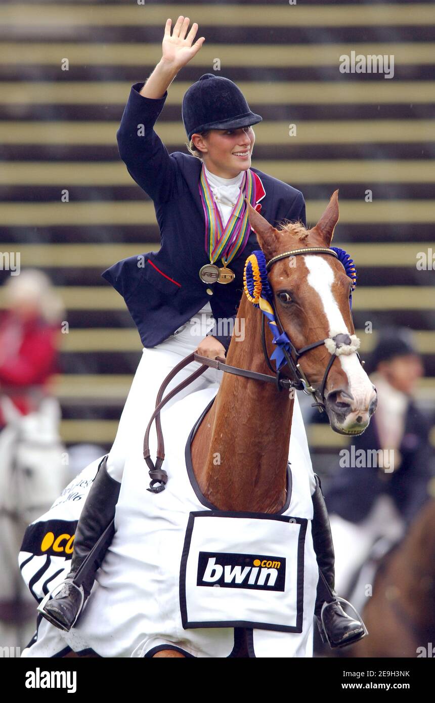 British rider Zara Phillips on her horse 'Toy Town' during the Eventing ...
