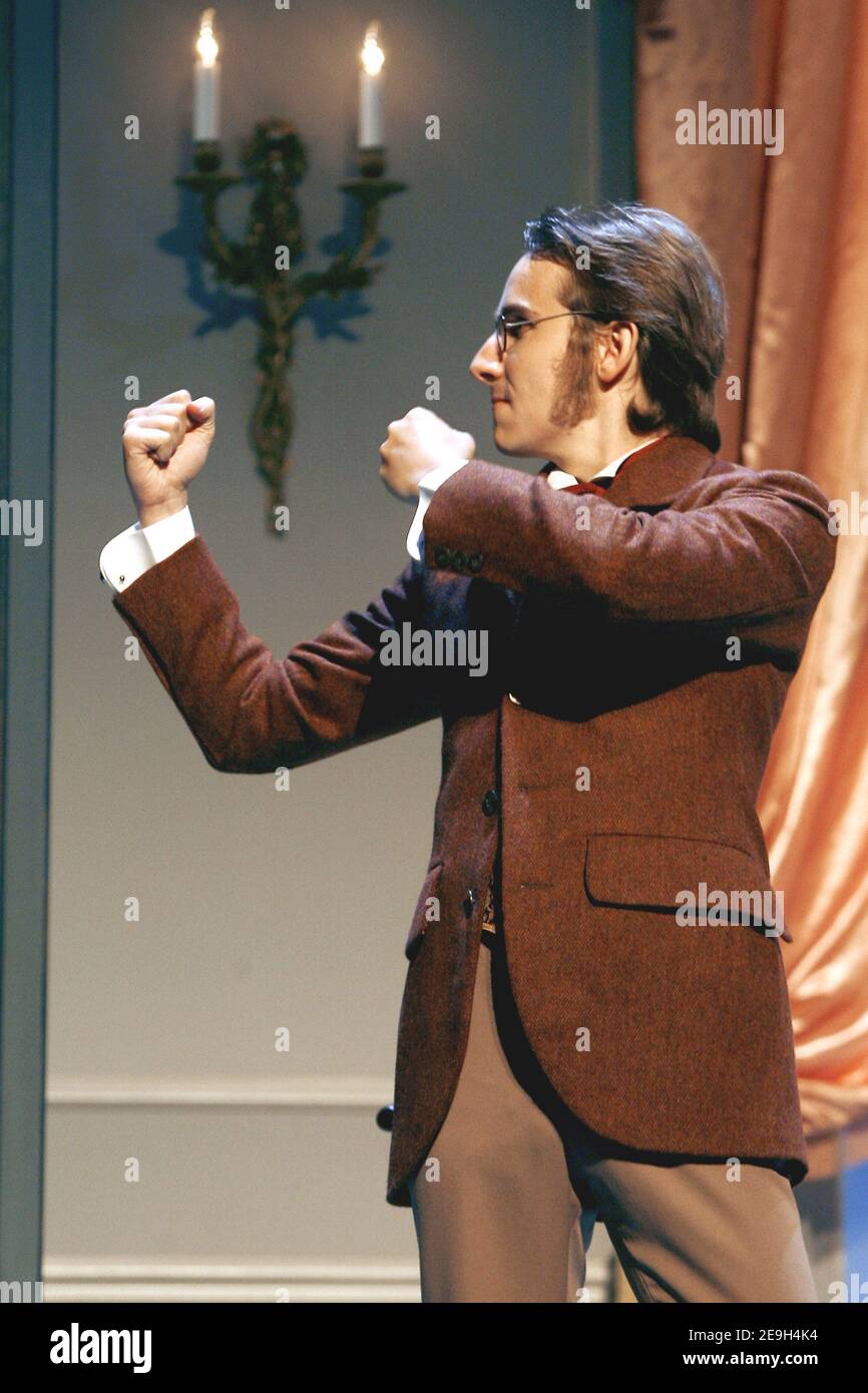 French actor Lorant Deutsch during the rehearseal of Oscar Wilde's play ...