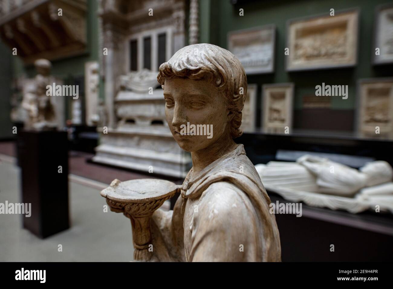 Statue of young man in the Cast Gallery of the V&A (Victoria and Albert ...
