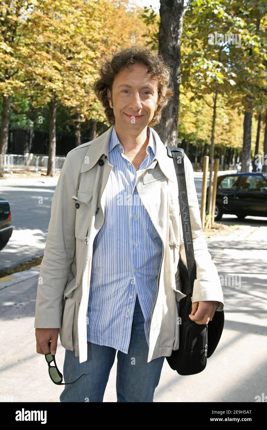 French TV presenter Stephane Bern arrives at the Pavillon Gabriel in ...