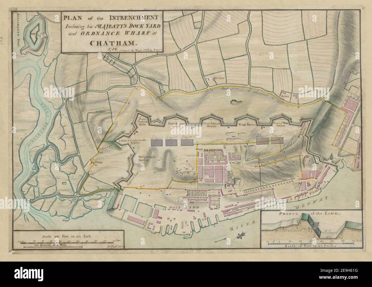 PLAN of the INTRENCHMENT Inclosing his MAJESTY'S DOCK YARD and ORDNANCE ...