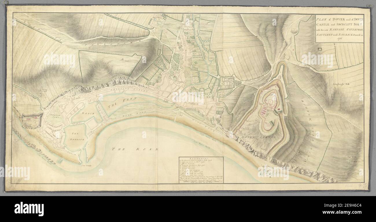 Plan of Dover and of Dover Castle and Archclift Fort with the new ...