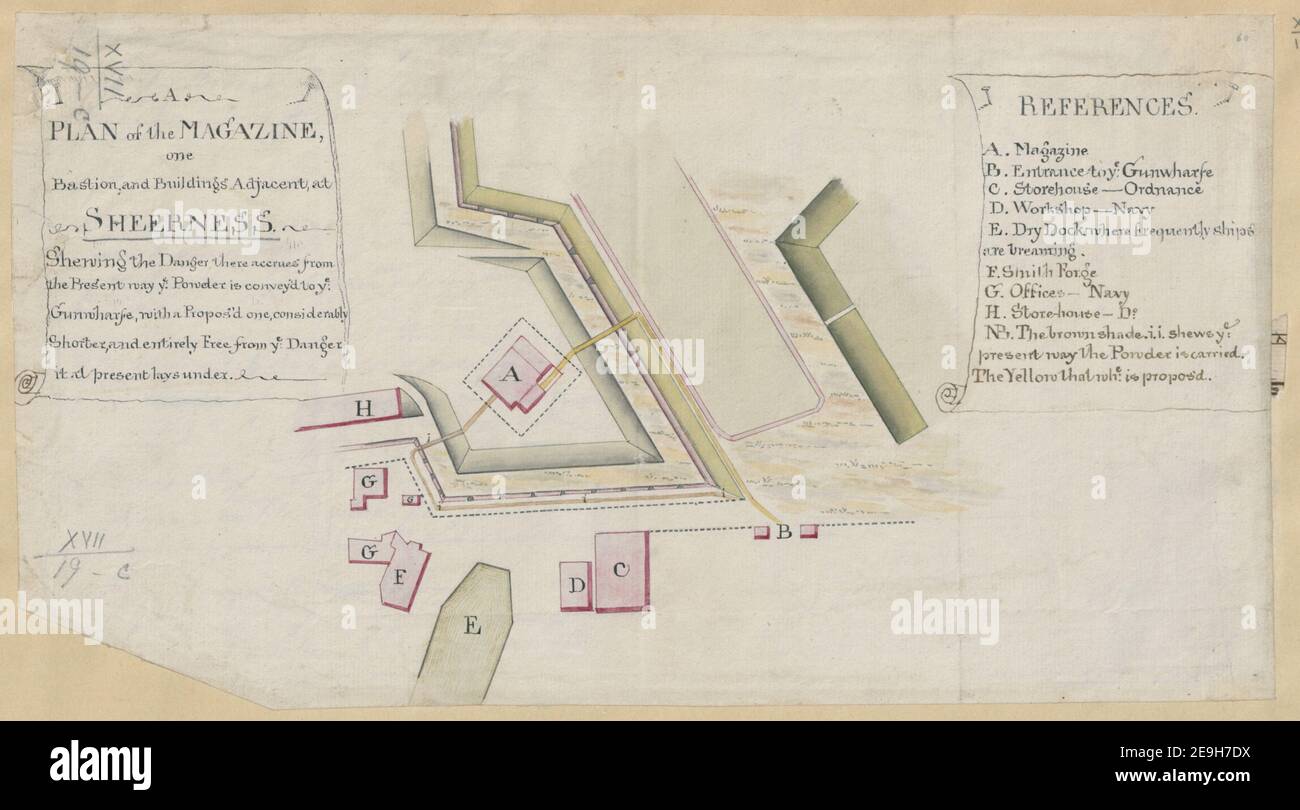 PLAN of the MAGAZINE, one Bastion, and Buildings Adjacent, at SHEERNESS ...