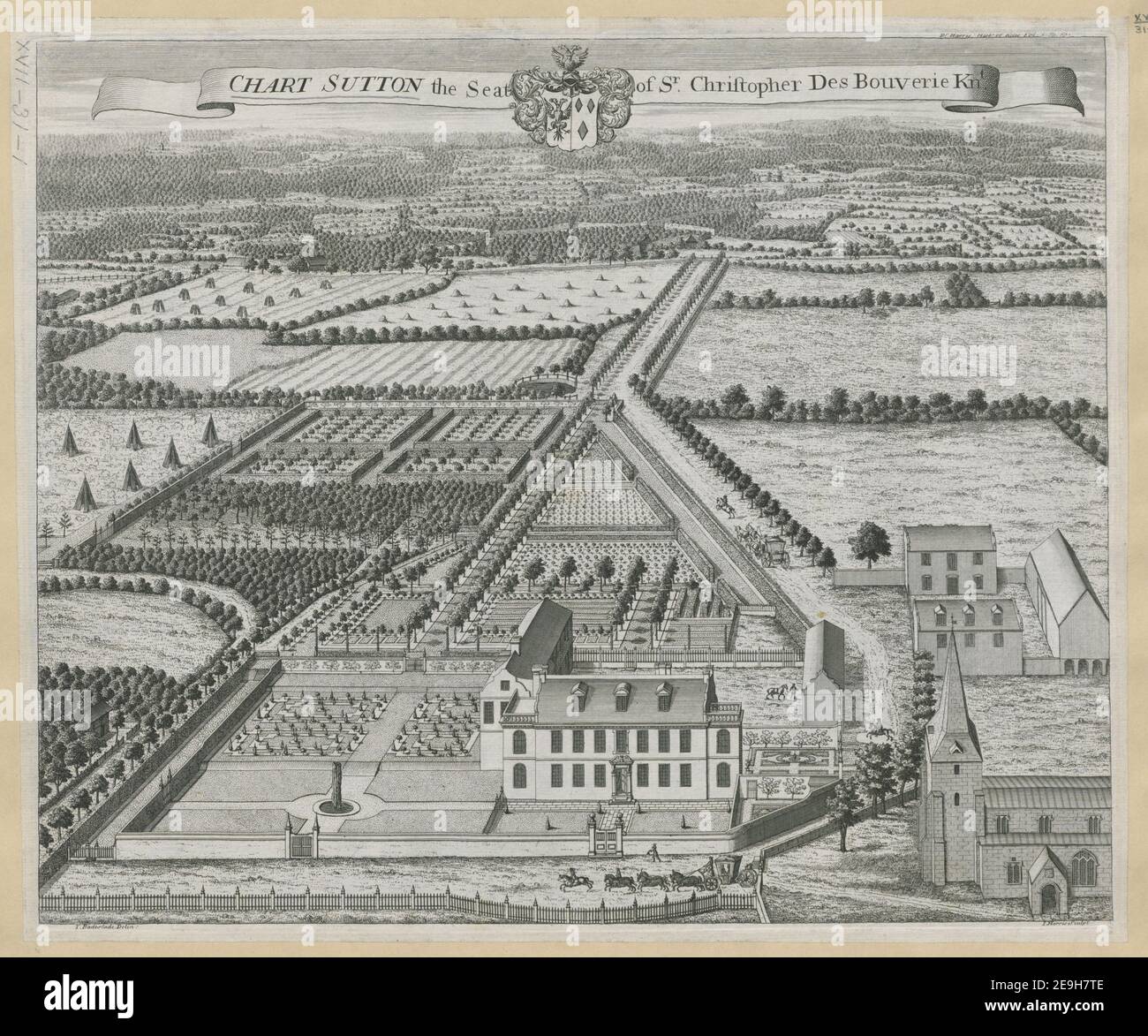 CHART SUTTON the Seat of Sr. Christopher Des Bouverie Kn.t Author ...