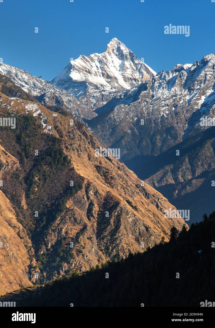 mount Nanda Devi, one of the best mounts in Indian Himalaya, seen from ...