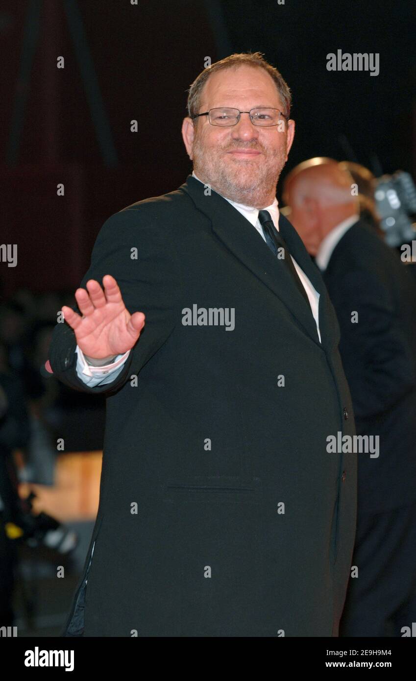 US producer Harvey Weinstein poses upon arrival to the premiere of his ...